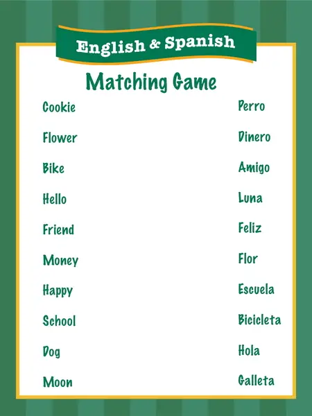 English & Spanish Activity Sheets